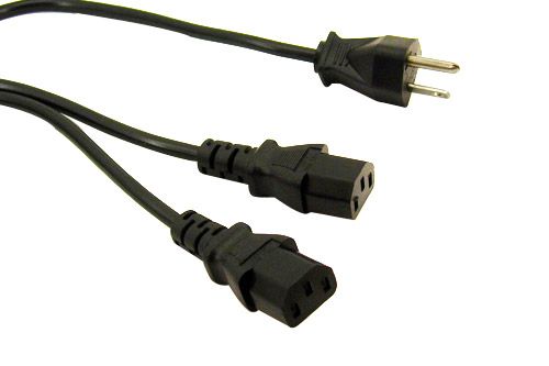 NEMA 5-15P to 2 x IEC320 C13 Power Y-Splitter Cord, 6-foot – Wholesale ...