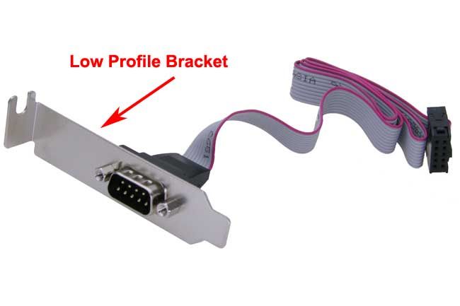 Low Profile L-Bracket DB9 Male to 10-Pin Female Internal Connector ...