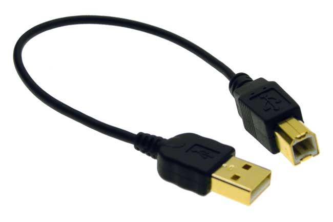 USB 2.0 A Male to B Male Gold-Plated Connectors, 7.5-Inch – Wholesale ...